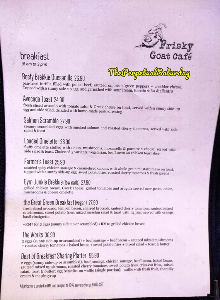 The Frisky Goat Bakery Cafe, TTDI - Menu, Prices & Review