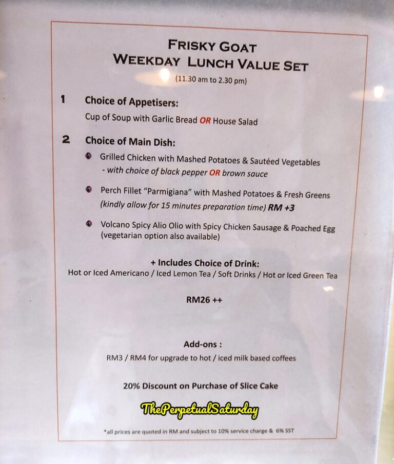 The Frisky Goat Bakery Cafe, TTDI - Menu, Prices & Review